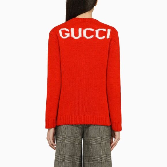 Gucci | Sweaters | Gucci Red Wool Sweater With Logo | Poshmark